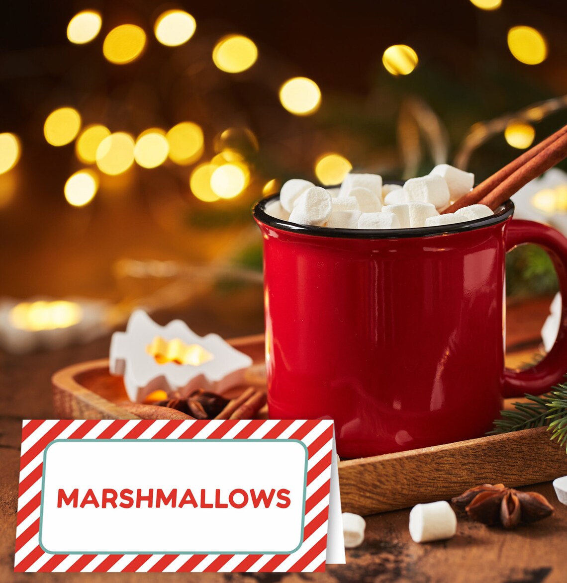 Printable Hot Chocolate Bar Kit, Mint Color Hot Cocoa Bar, Warm up at ...