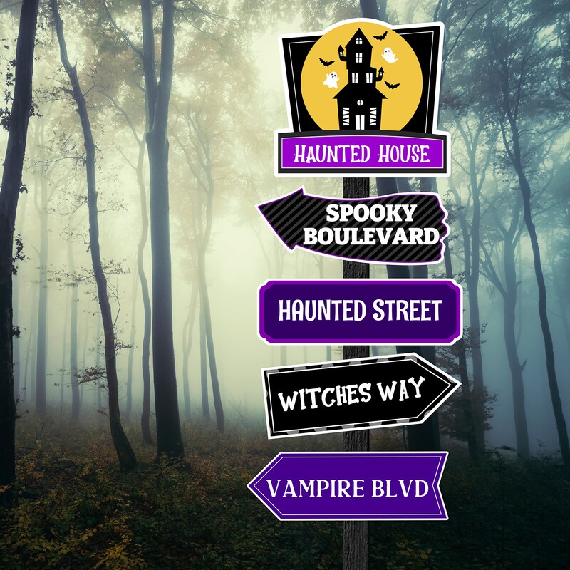 Halloween Directional Signs - Etsy