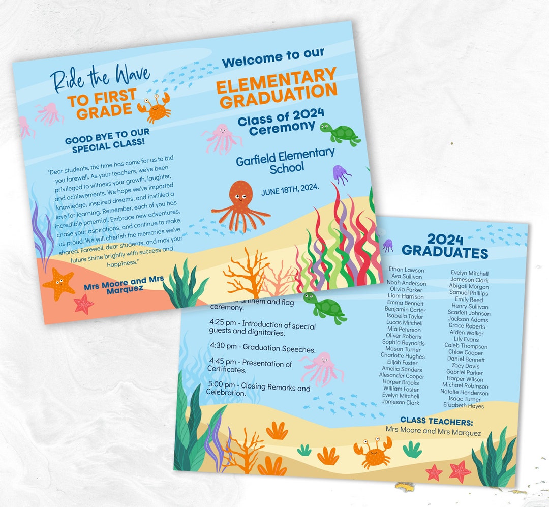 Under the Sea Kindergarten Graduation Program - Etsy
