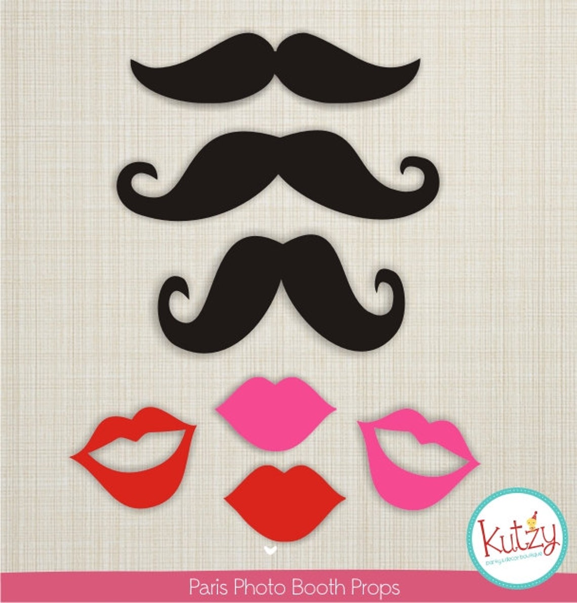 Printable Paris Photo Booth Props - Etsy