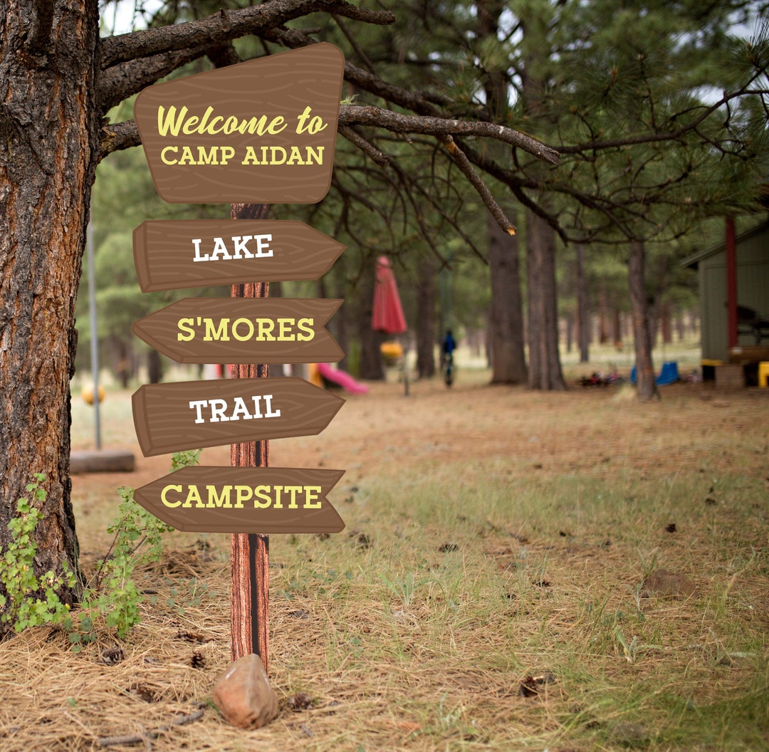 Camping Directional Signs ( Instant Download and Editable File) - Etsy