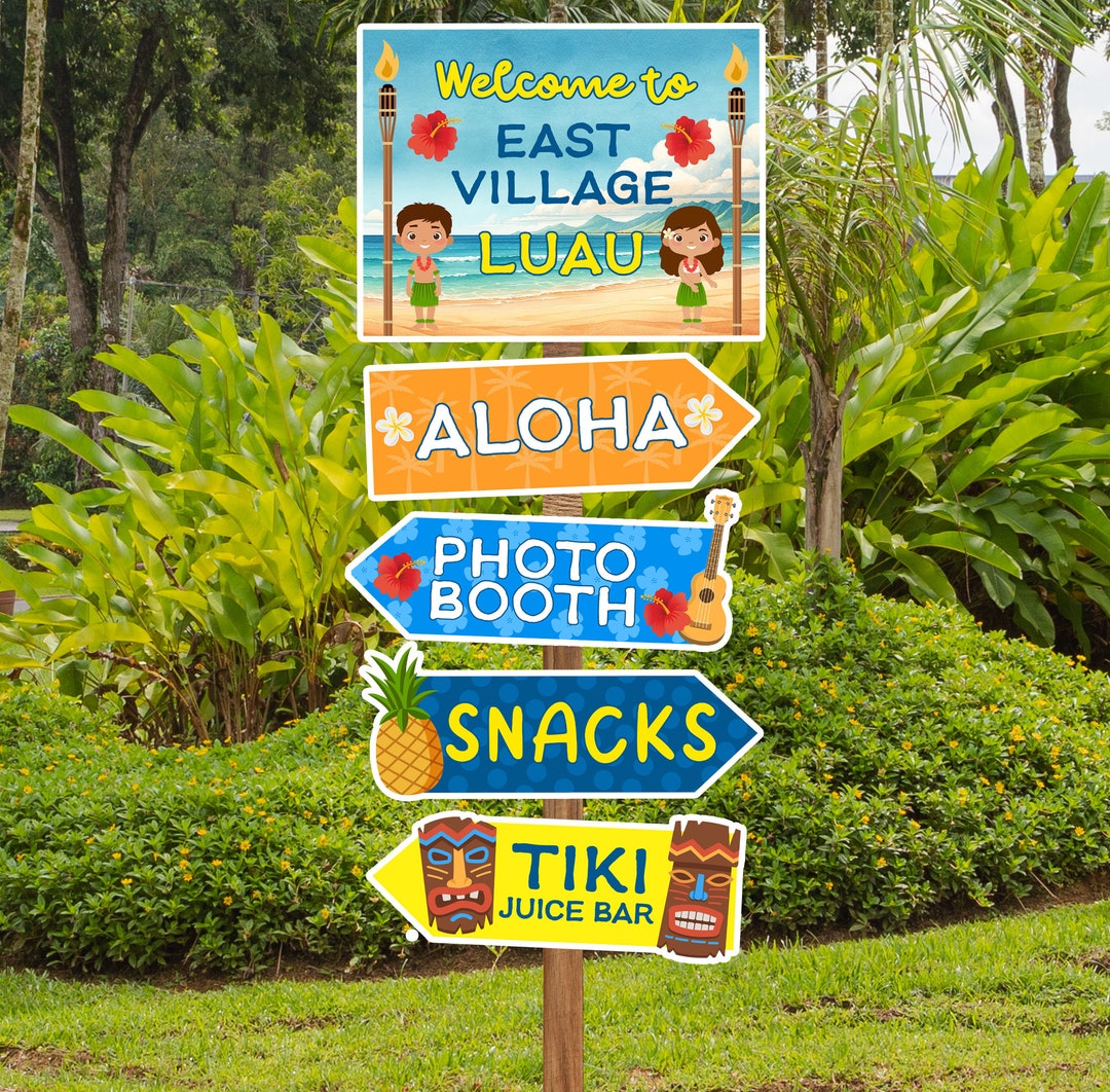 Luau Party Directional Signs - Etsy