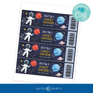 Space Theme Ticket Invitation (editable and Printable) - Etsy