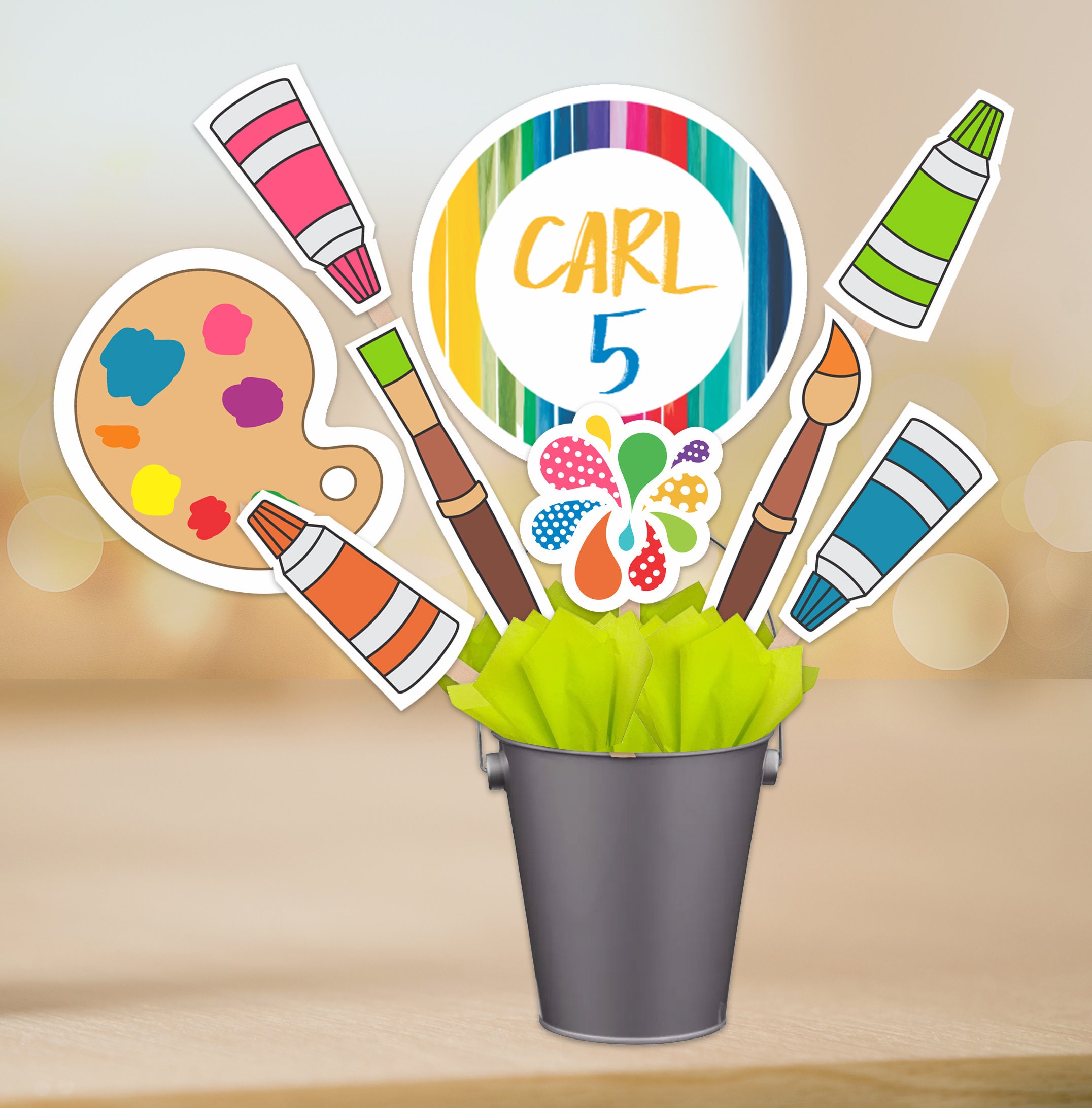 Printable Art Cake Topper Art Party Centerpieces Art Birthday Party ...