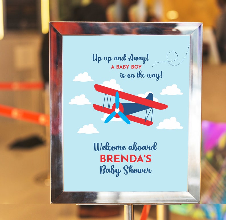 Airplane Baby Shower Welcome Sign - Etsy