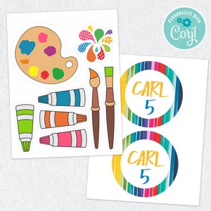 Printable Art Cake Topper Art Party Centerpieces Art Birthday Party ...