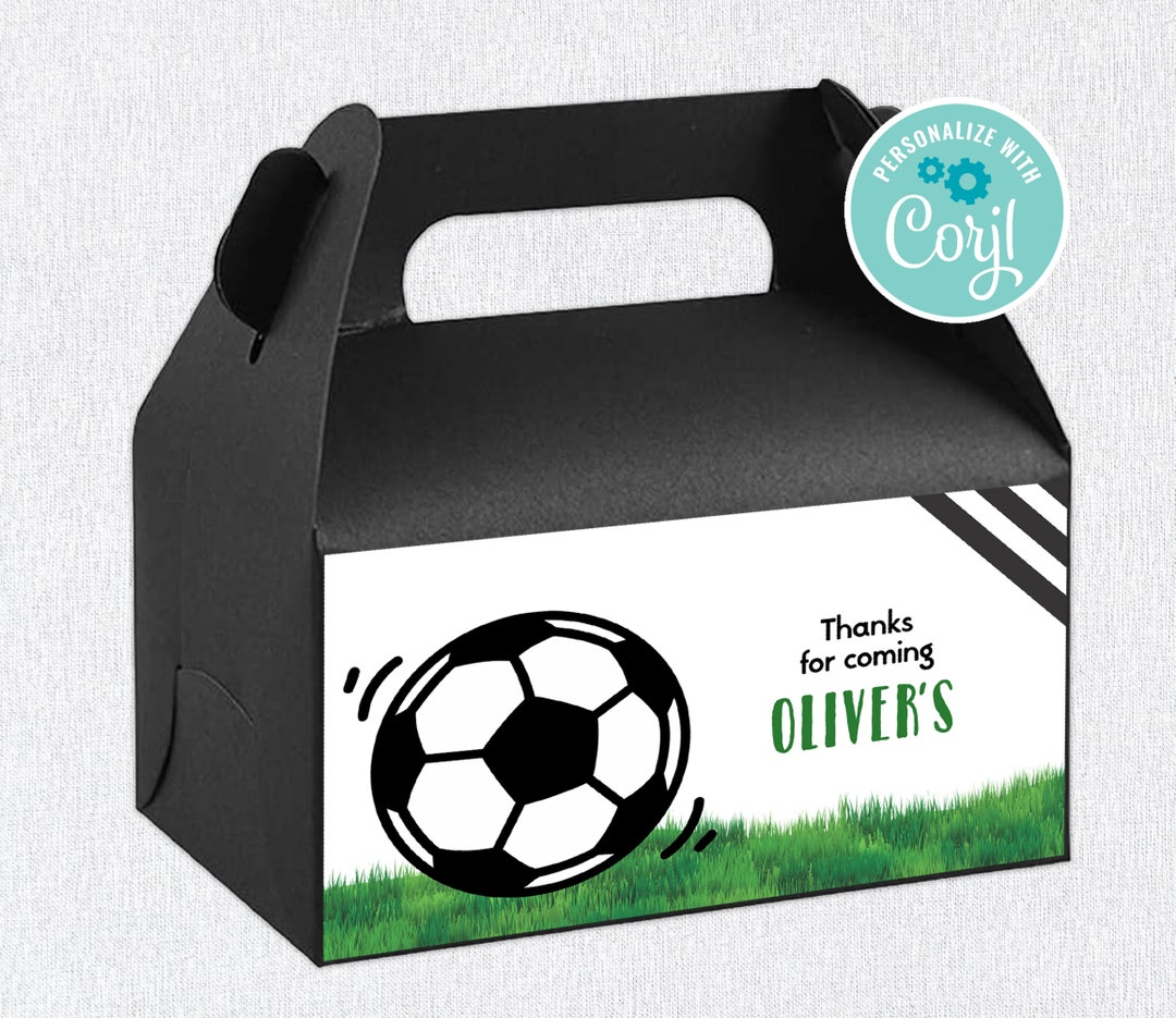Soccer Box Label, Soccer Printable Sticker, Soccer Printable, Editable ...