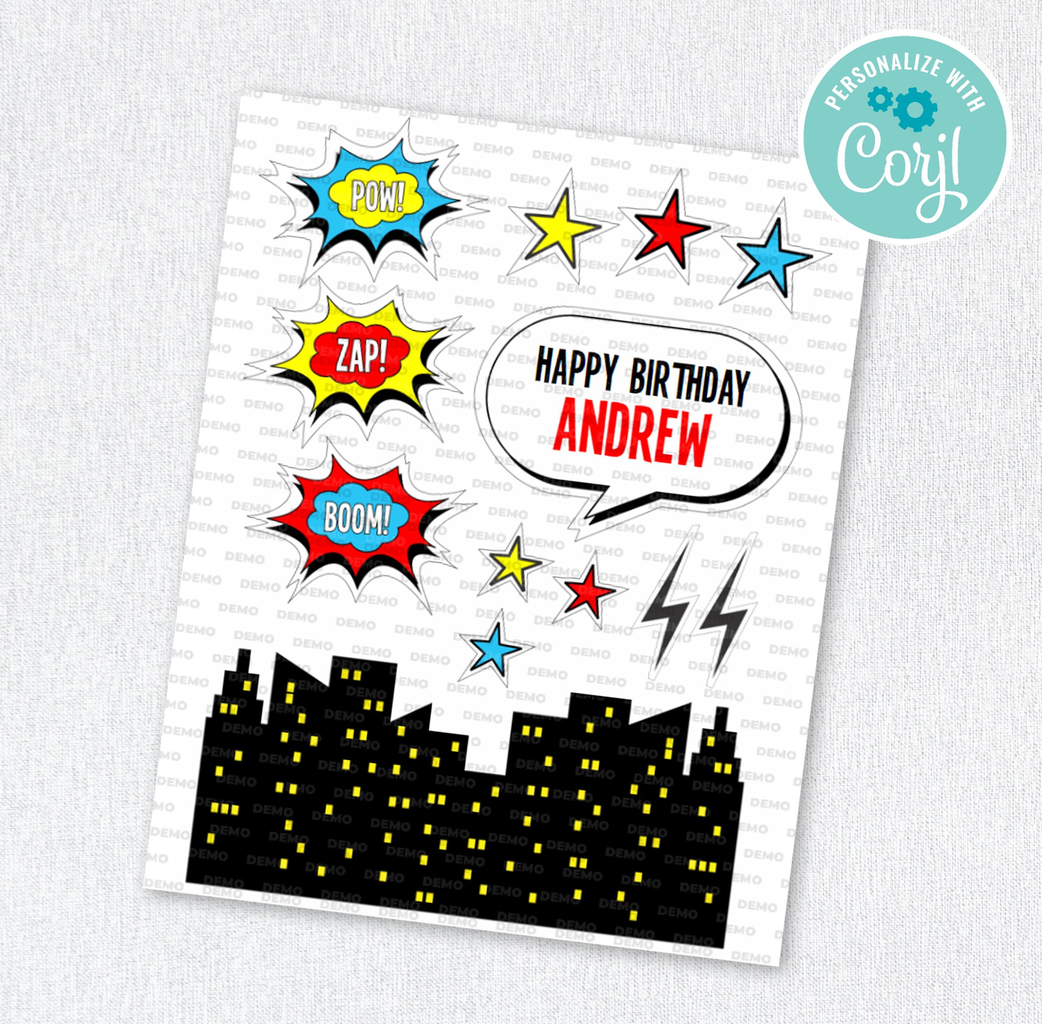 SUPERHERO Cake Topper ( Instant Download and Editable File) - Etsy