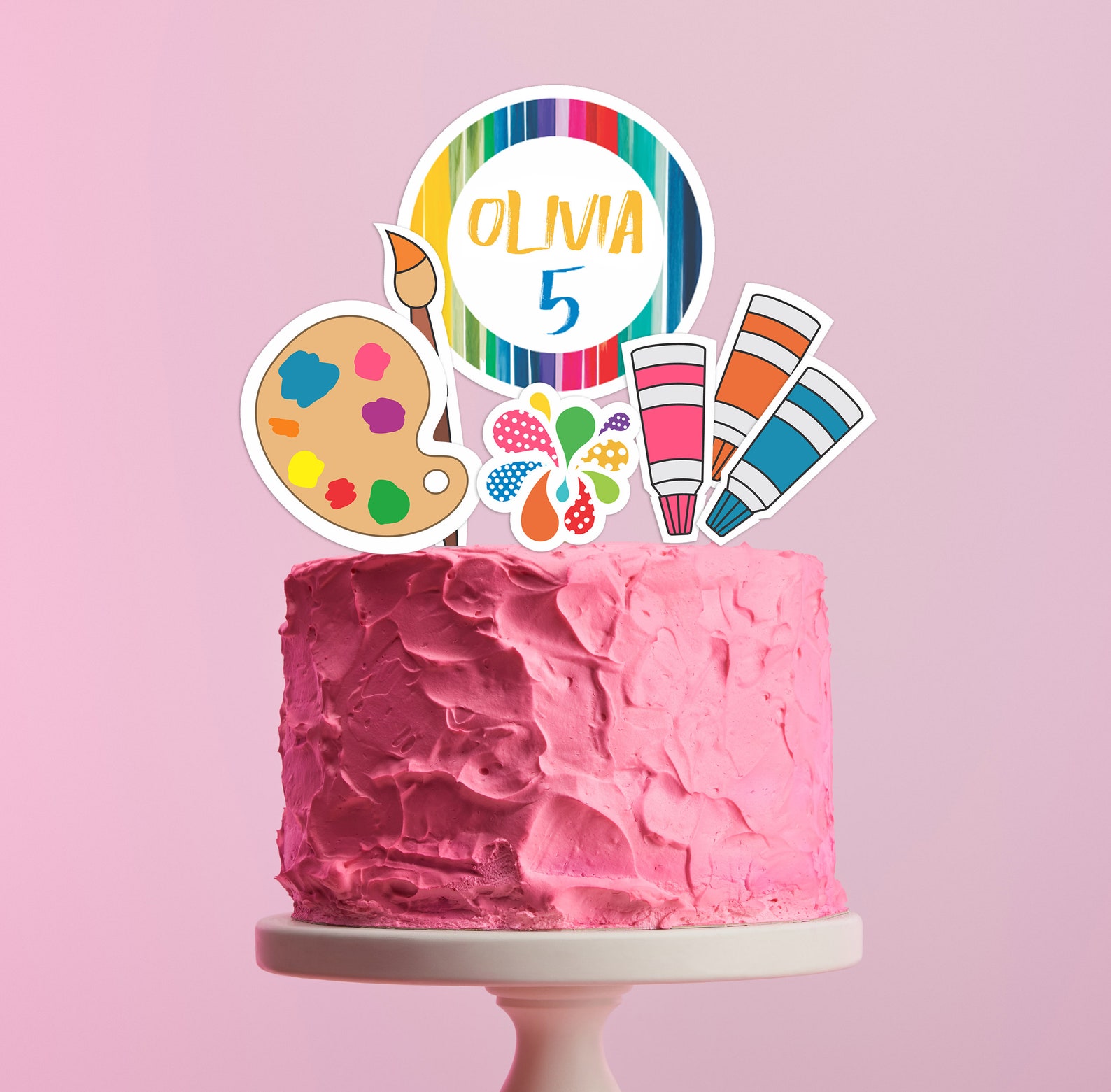 Printable Art Cake Topper Art Party Centerpieces Art Birthday Party ...