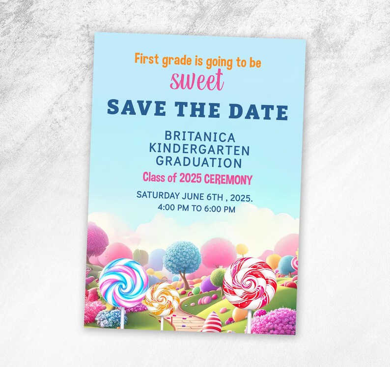 CANDYLAND Graduation Combo (includes Invitation, Save the Date ...