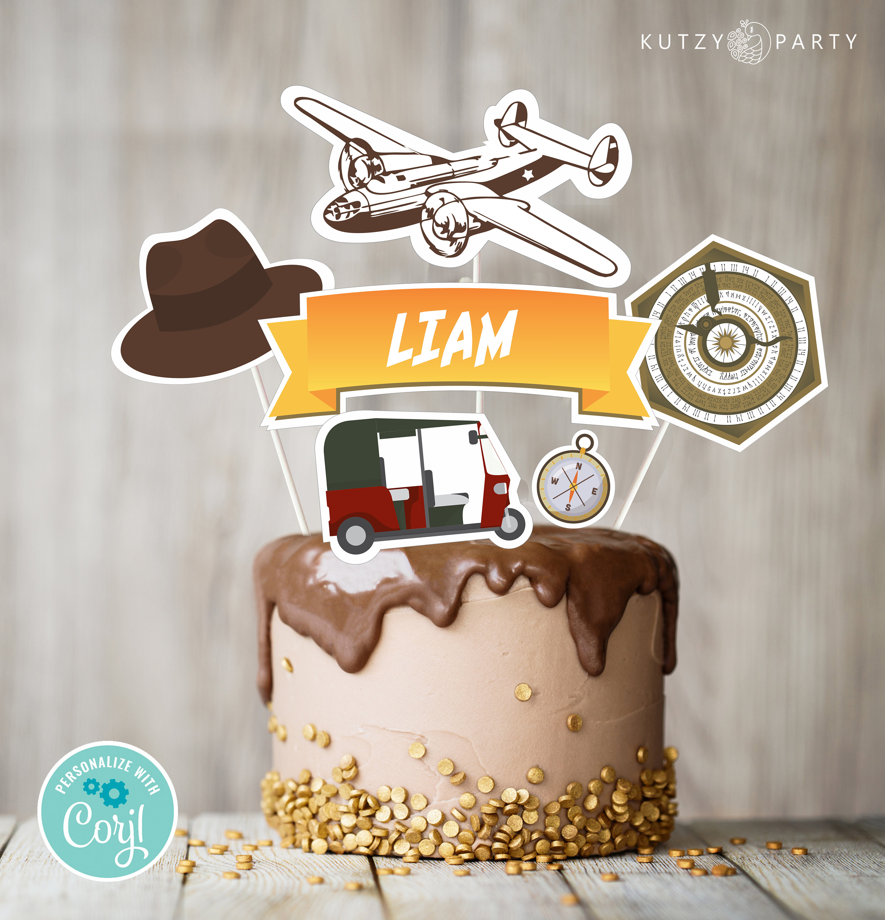 Topper De Pastel Explorer Adventure Jungle (editable E Imprimible) - Etsy