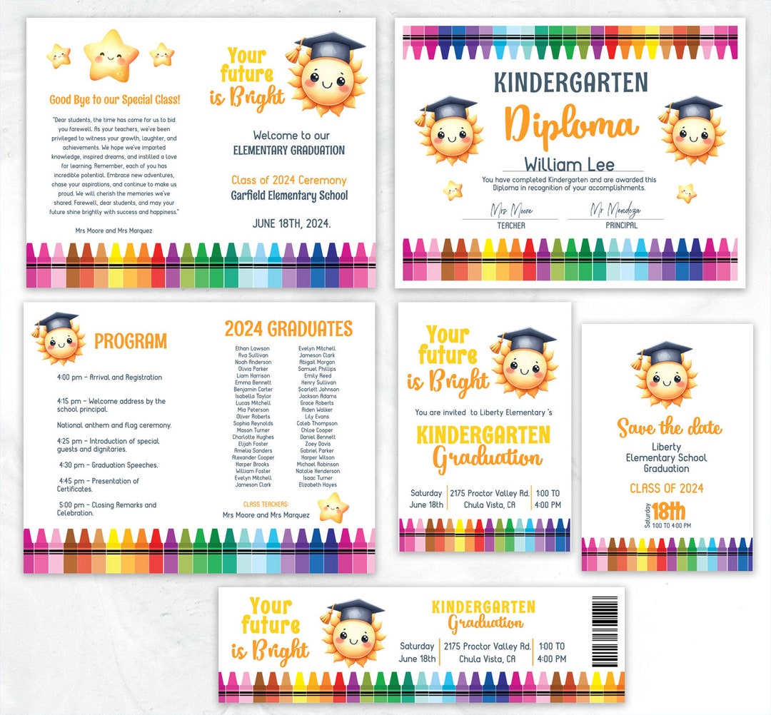 Your Future is Bright Graduation. Includes Invitation, Save the Date ...