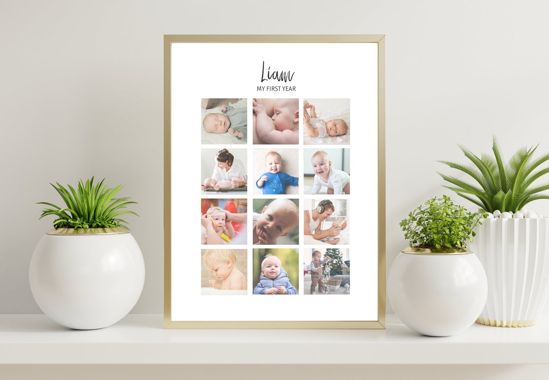 Printable Editable Baby First Birthday Poster, First Year Poster - Etsy