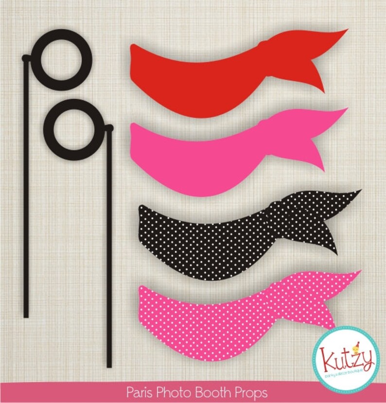 Printable Paris Photo Booth Props - Etsy