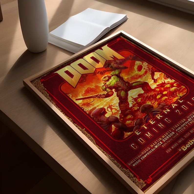 DOOM Poster | Video Game Poster | High Quality Matte Print | Retro FPS ...