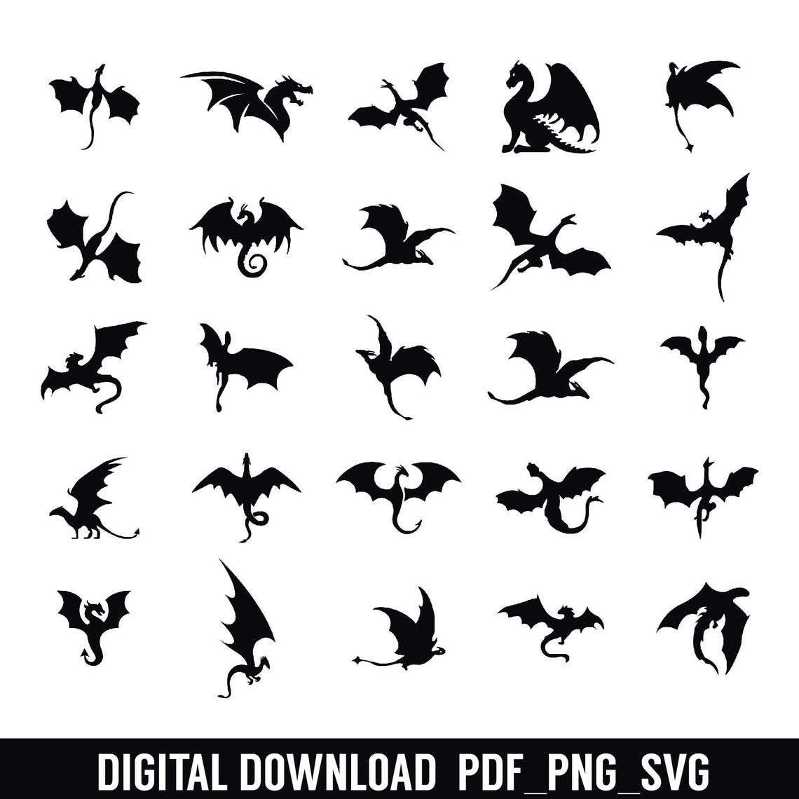 Dragon SVG Bundle, Dragons SVG, Medieval Svg, Fire Dragon Svg ...