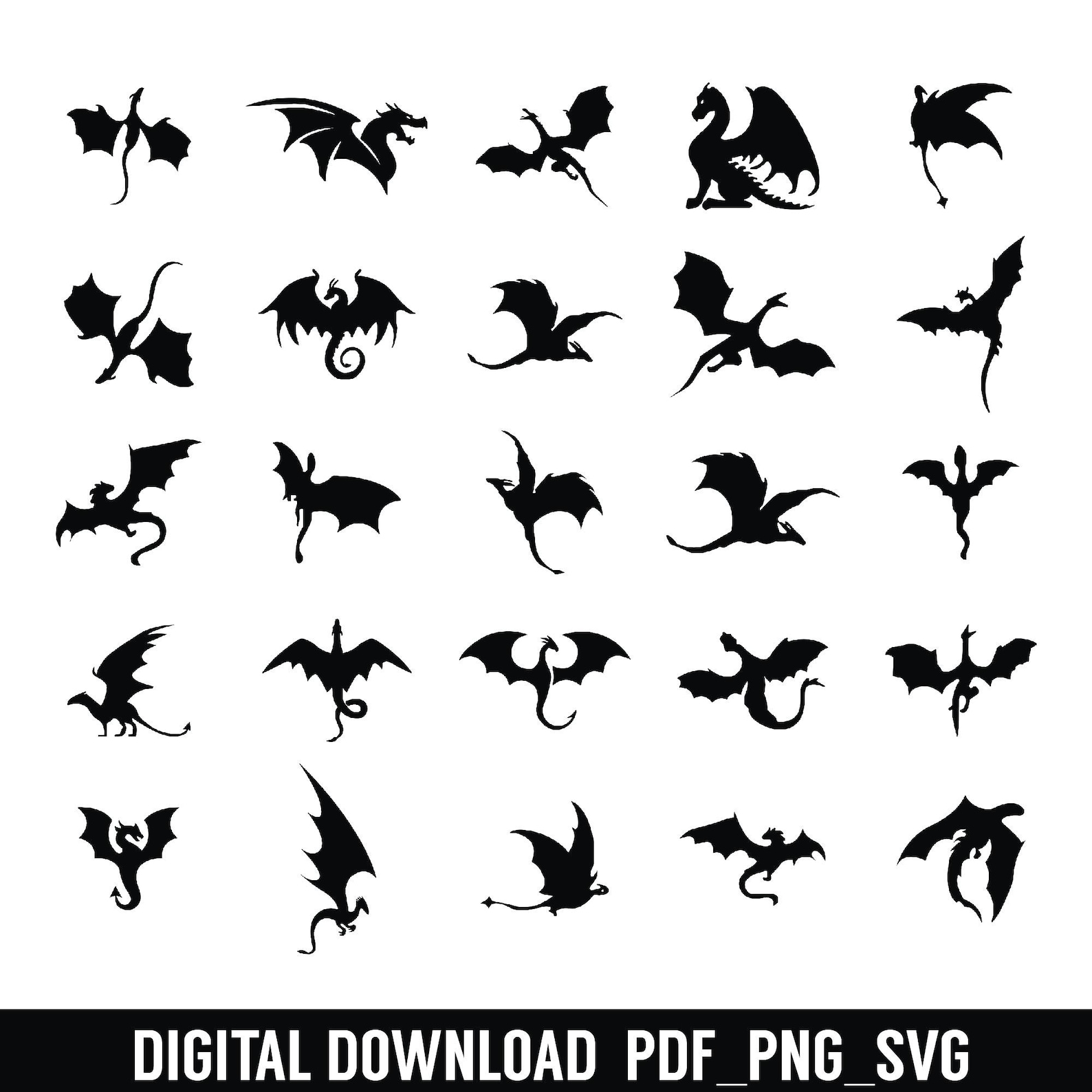 Dragon SVG Bundle, Dragons SVG, Medieval Svg, Fire Dragon Svg ...