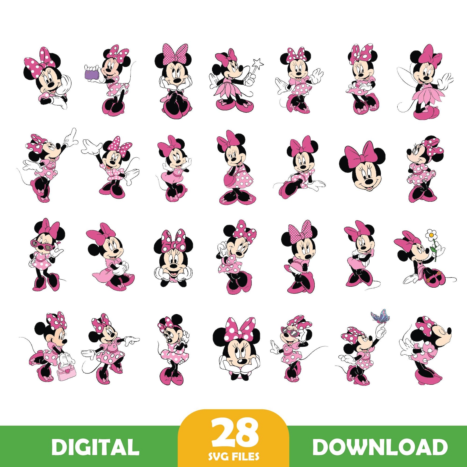 Minnie Mouse SVG Bundle, Princess Svg, Minnie Mouse Birthday, Minnie ...