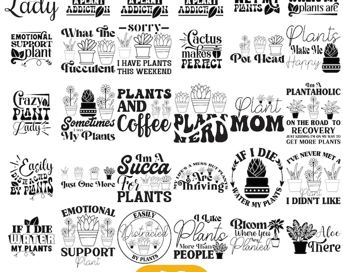 Plant Svg Bundle, Garden Svg Bundle, Plant Lover Svg, Plant Mom Svg ...