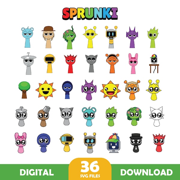 Sprunki Papercraft Template - Etsy