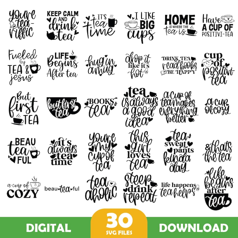 Pun Tea Sayings Svg - Etsy Canada