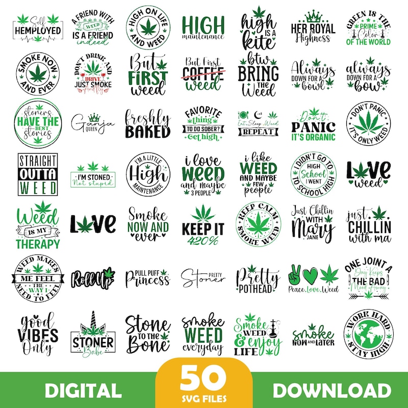 Weed Leaf Svg - Etsy Australia