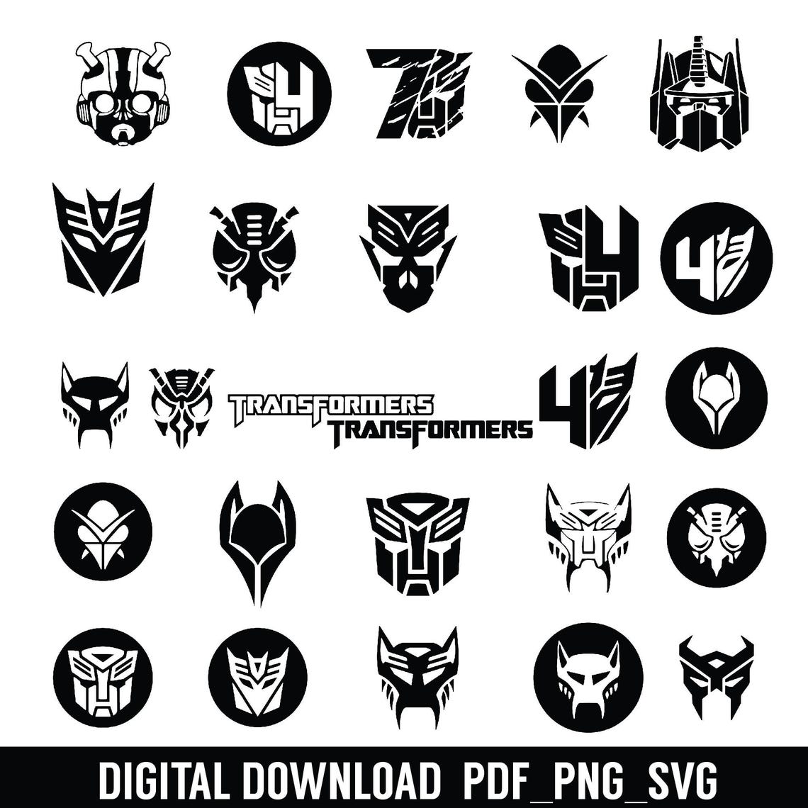 Transformers Svg, Transformer SVG Faces, Transformers Logo Layered SVG ...