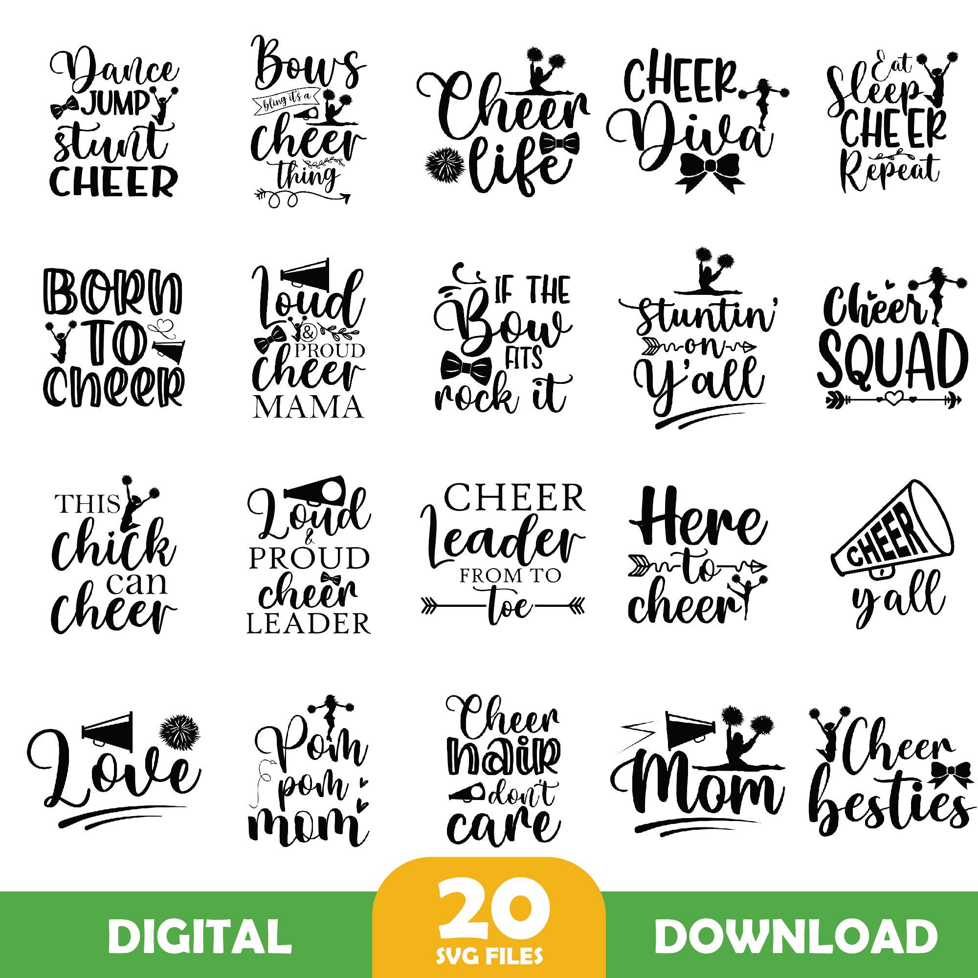 Cheerleader Svg Bundle, Cheer Svg, Cheerleader Clipart,cheerleading Svg ...