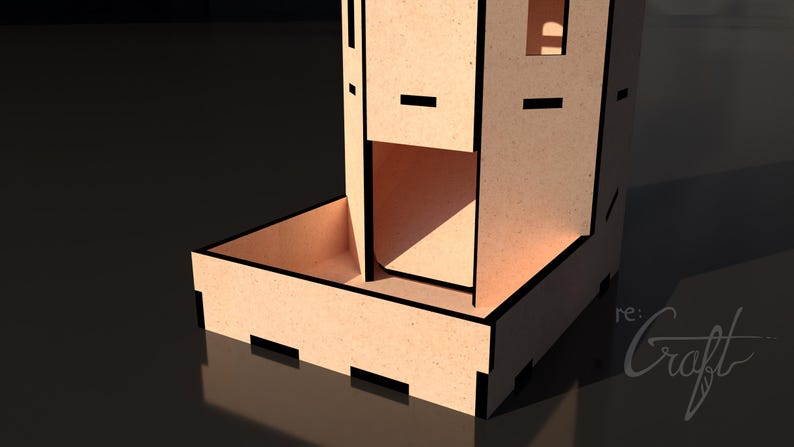 Wood Dice Tower - 2.5mm Thickness - Laser Cut File - CDR AI DXF Pdf Svg ...