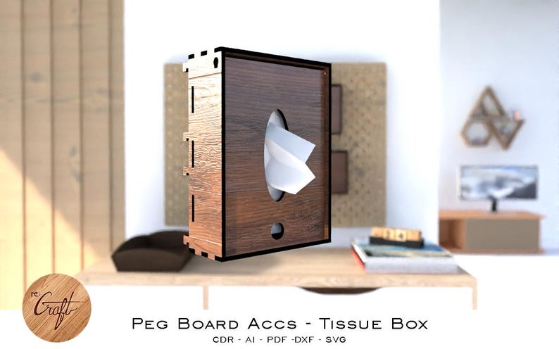 Pegboard Tissue Box Laser Cut Files, Wall Organizer (digital File) - Etsy