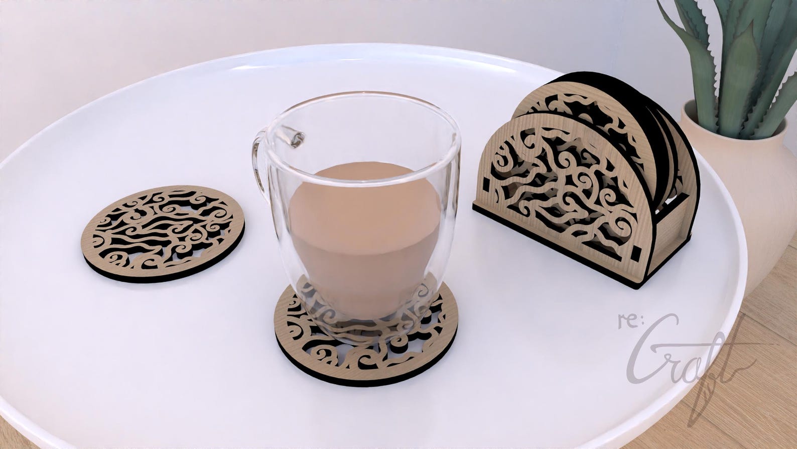 Coaster Set Indonesia's Batik Pattern With 3 Batik Design. 4 Coaster ...