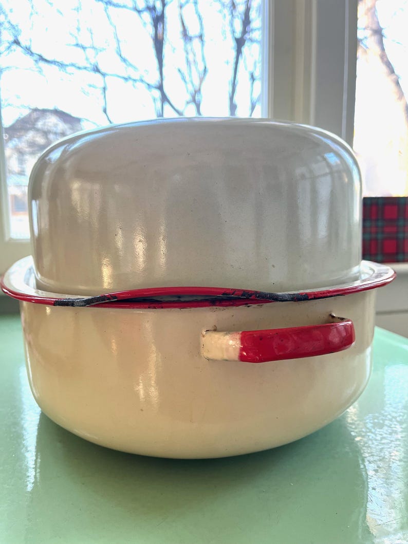Large Enamel Roasting Pan - Etsy