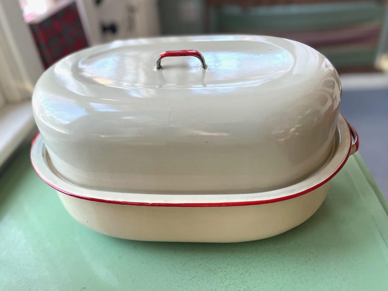 Large Enamel Roasting Pan - Etsy