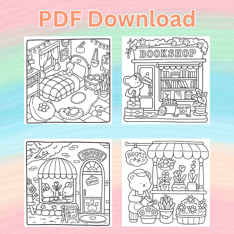Coco Wyo Little Corner Coloring Book PDF – 40 Printable Pages for Kids ...