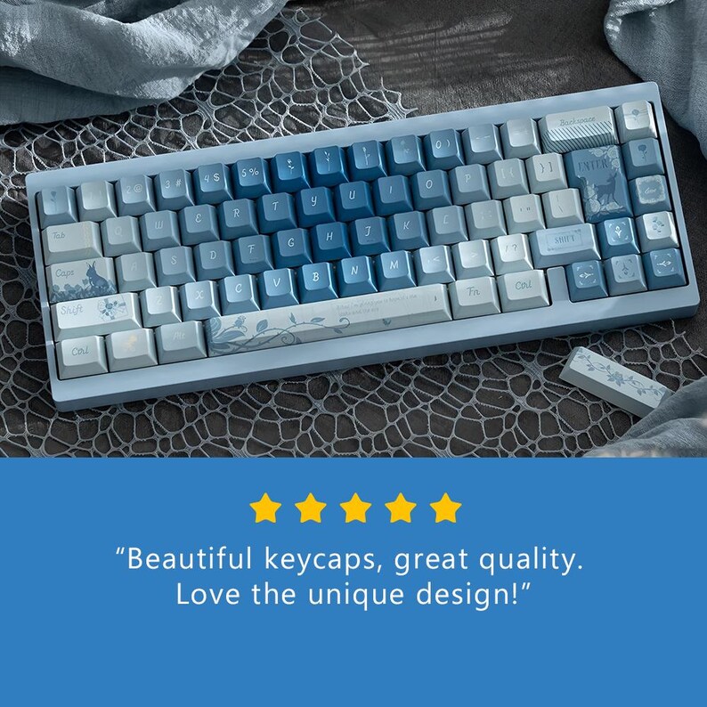 Blue & White PBT Keycap Set: Custom Artisan Mechanical Keyboard - Etsy