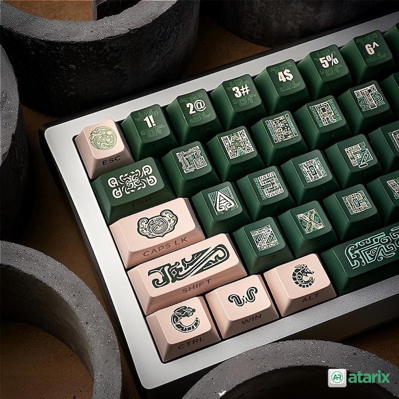 Green Japanese Keycap Set – 130 PBT Custom Keycaps for Mechanical ...