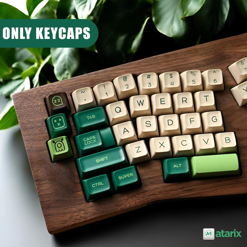 Deep Green Forest Wood Theme Keycap Set for Mechanical Keyboard | 170 ...