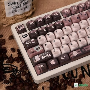 Cute Coffee Keycap Set Mechanical Keyboard Keycaps Handmade Custom ...