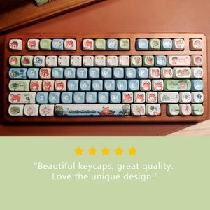 PBT Keycap Set: Cute Fox | MOA Profile | 134 Keys | MX Switches | for ...