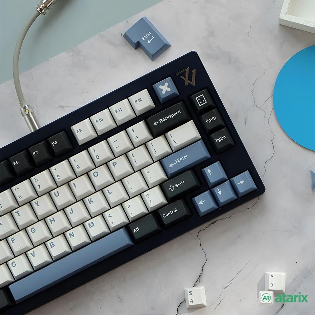 Blue Keycap Set Mechanical Keyboard - PBT Keycap Custom & Handmade for ...