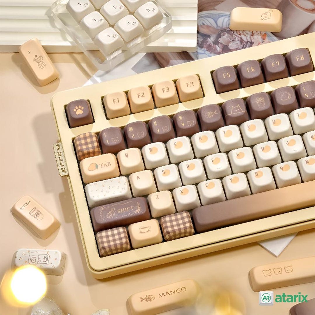 Cute Mango Keycap Set Mechanical Keyboard Keycaps Handmade Custom ...