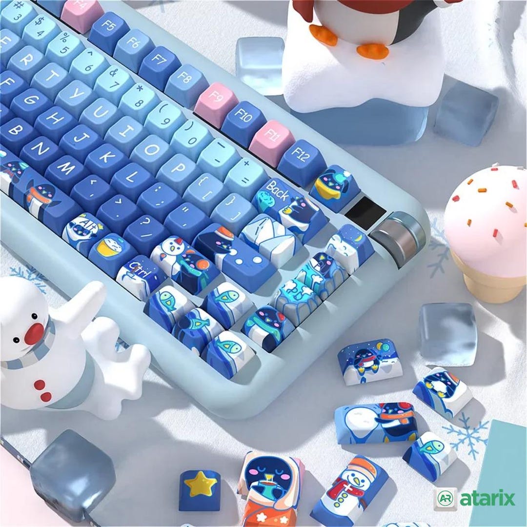 Penguin Keycap Set: Winter Wonderland PBT Custom Keycaps - Etsy