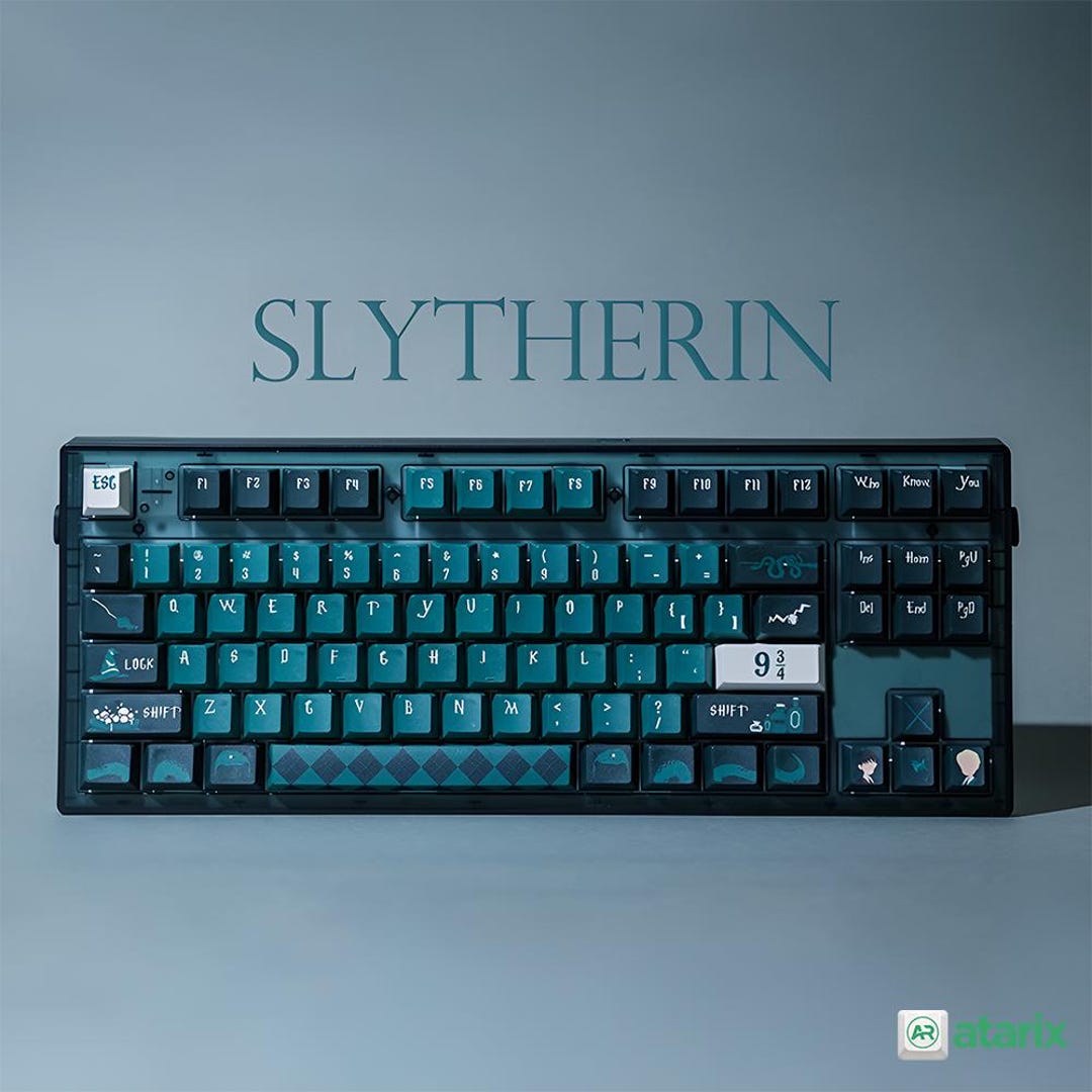 Harry Potter Slytherin Keycap Set Mechanical Keyboard Keycaps Handmade ...