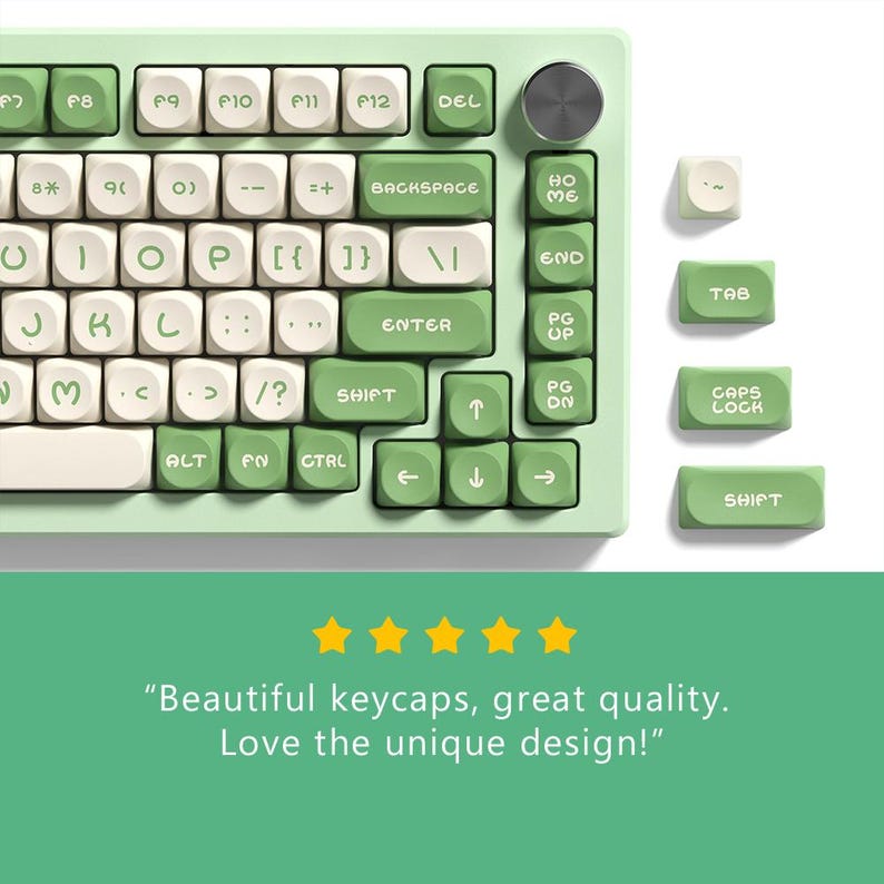 Green Keycap Set Mechanical Keyboard Keycaps Handmade Custom Keyboard ...