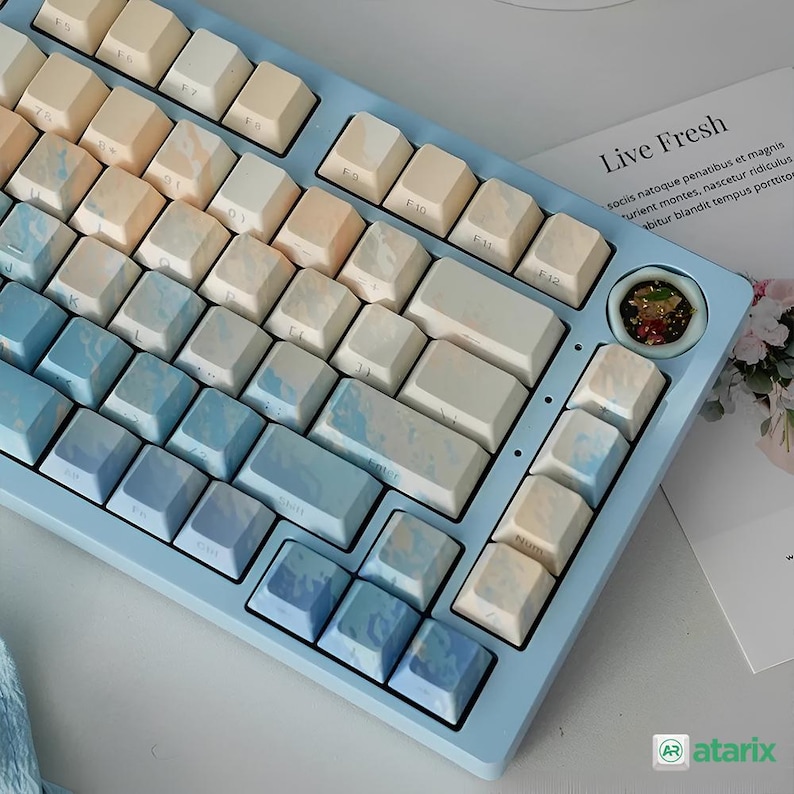 Beach Blue Keycaps Set: Handmade PBT Custom Keycaps - Etsy