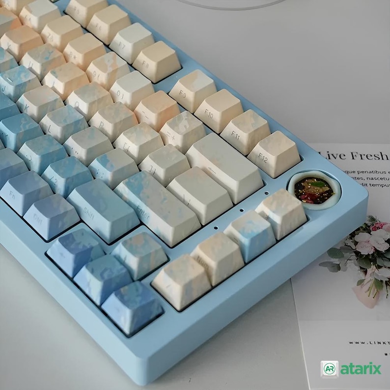 Beach Blue Keycaps Set: Handmade PBT Custom Keycaps - Etsy