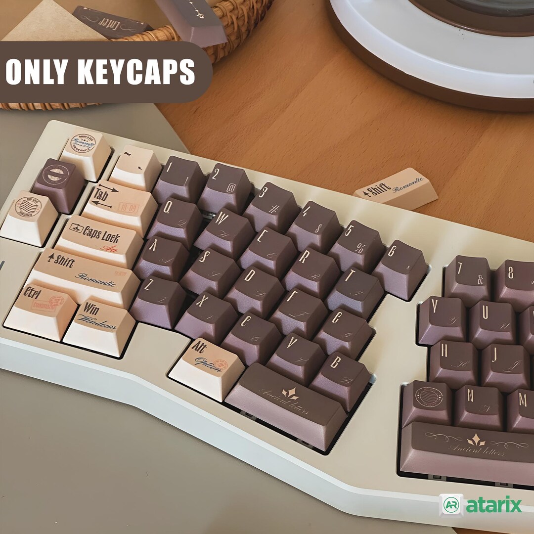 Brown Vintage Keycap Set – 140 PBT Custom Keycaps for Mechanical ...