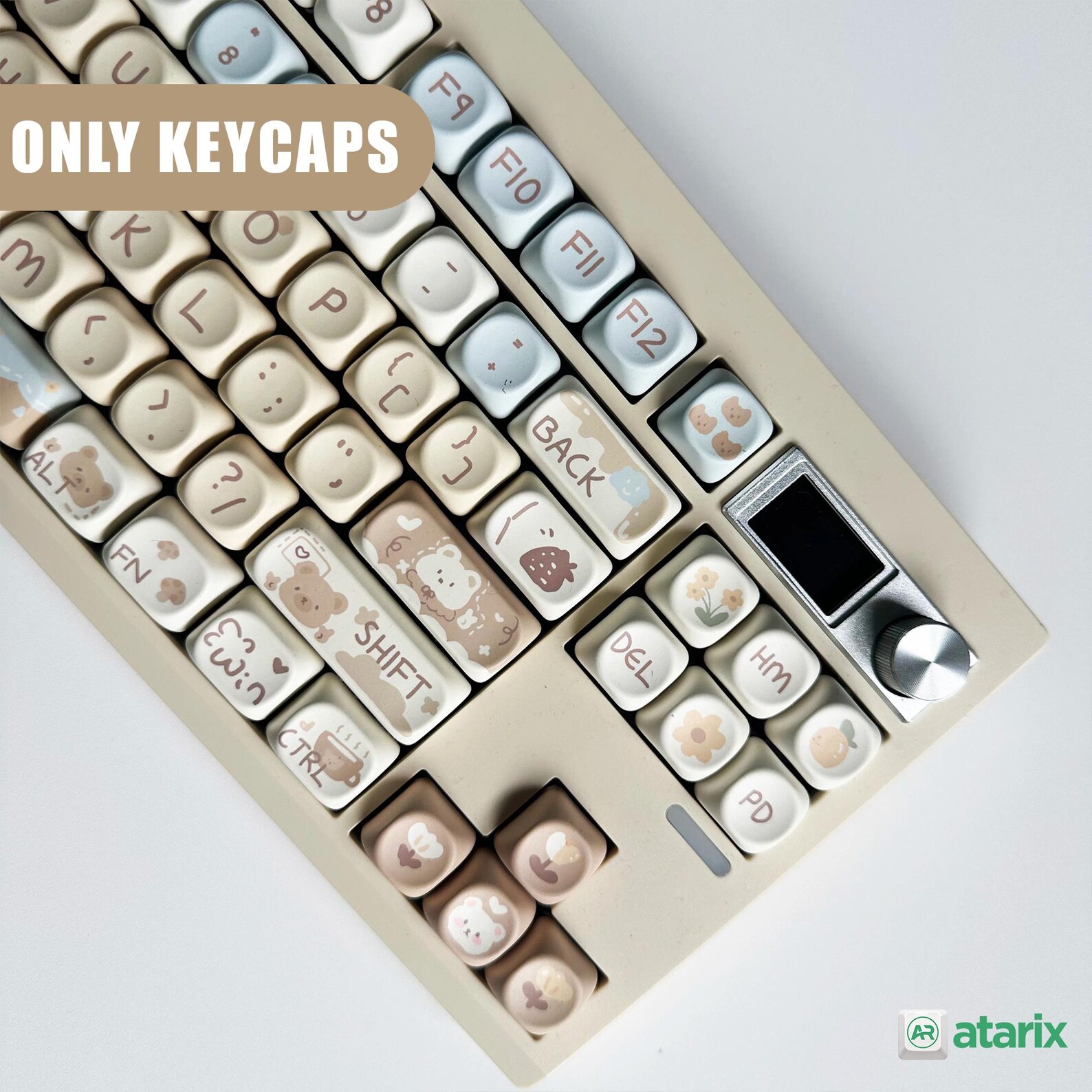 Cute Bear Keycap Set – 132 PBT Custom Keycaps for Mechanical Keyboard ...