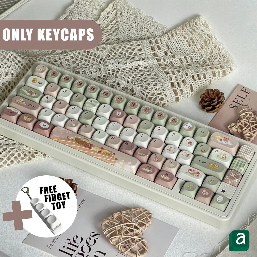 Pastel Kawaii Dessert Theme Keycap Set – PBT Custom Keycaps for ...