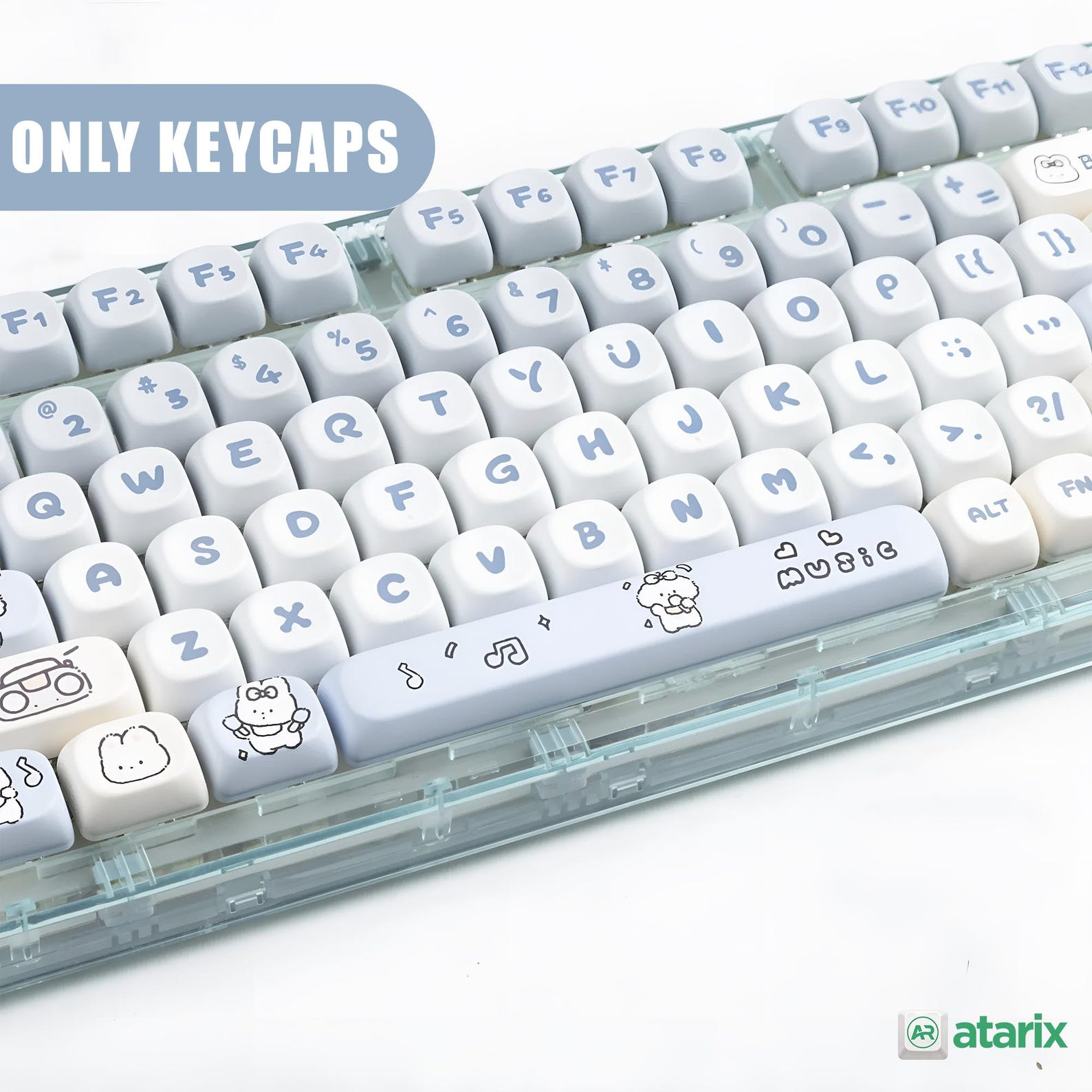 Puppy Keycap Set: Blue Gradient PBT, MOA Profile, MX Switch - Etsy